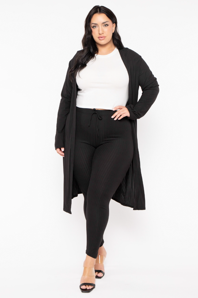 Plus Size Alexandra Rib 2pc Set - Black – Curvy Sense