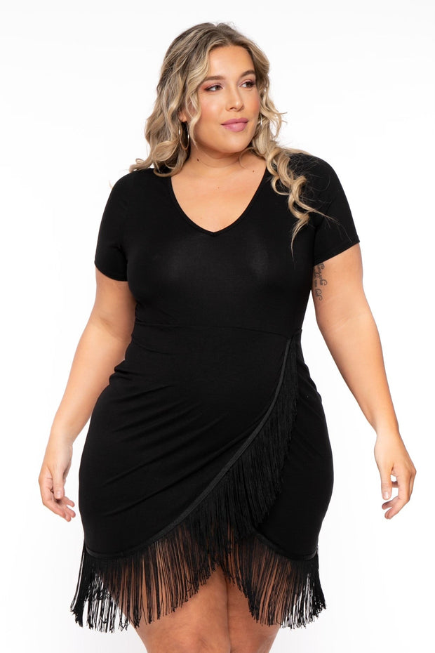 Plus Size Mamacita Fringe Dress - Black – Curvy Sense
